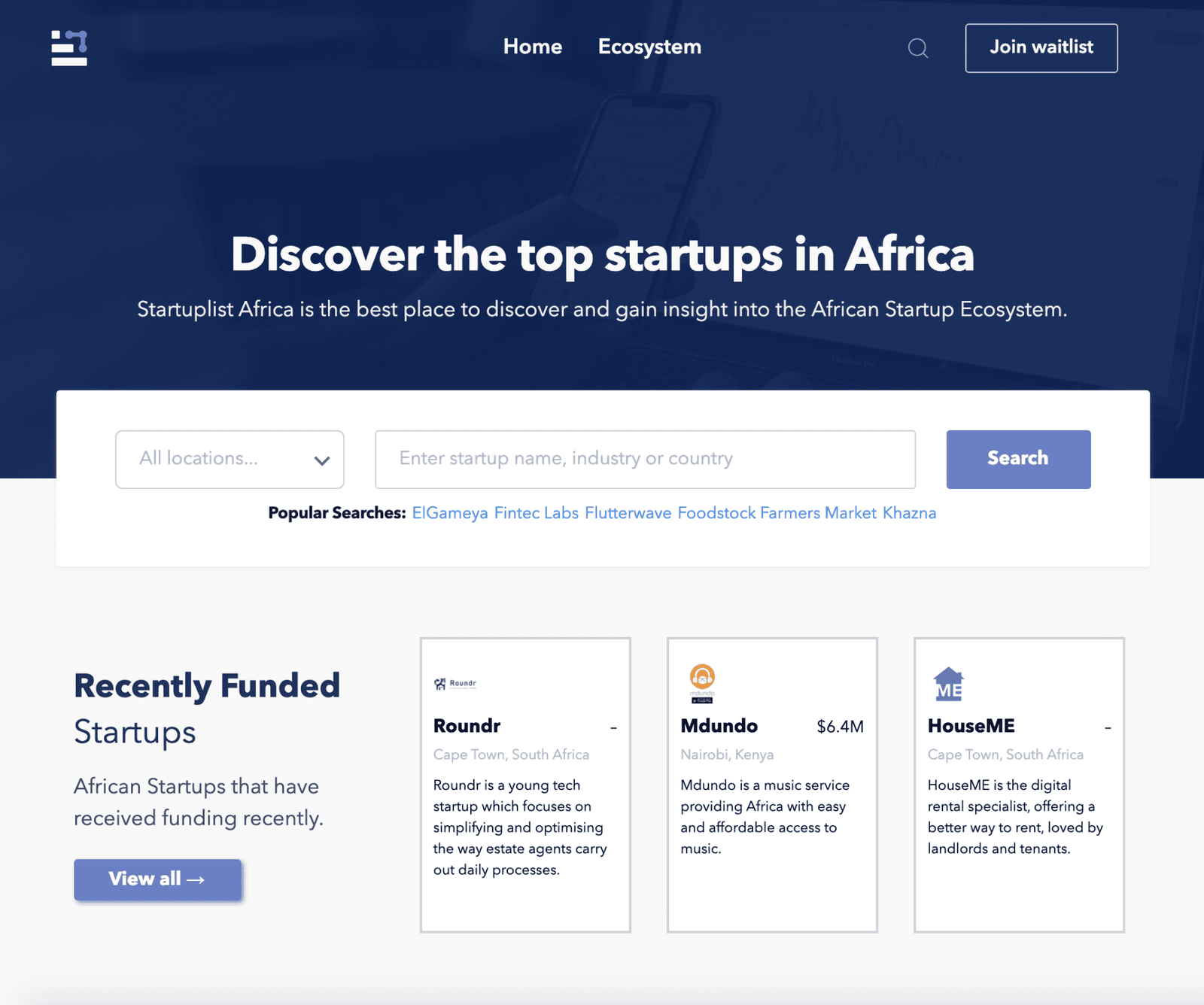 Discover top startups in Africa with the Startuplist website - Techish ...